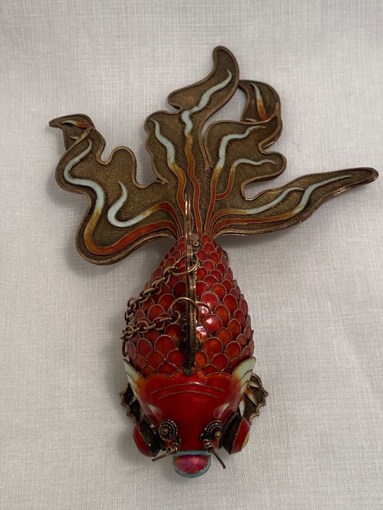 Vintage | Art | Vintage Chinese Cloisonn Articulated Koi Fish Sculpture ...